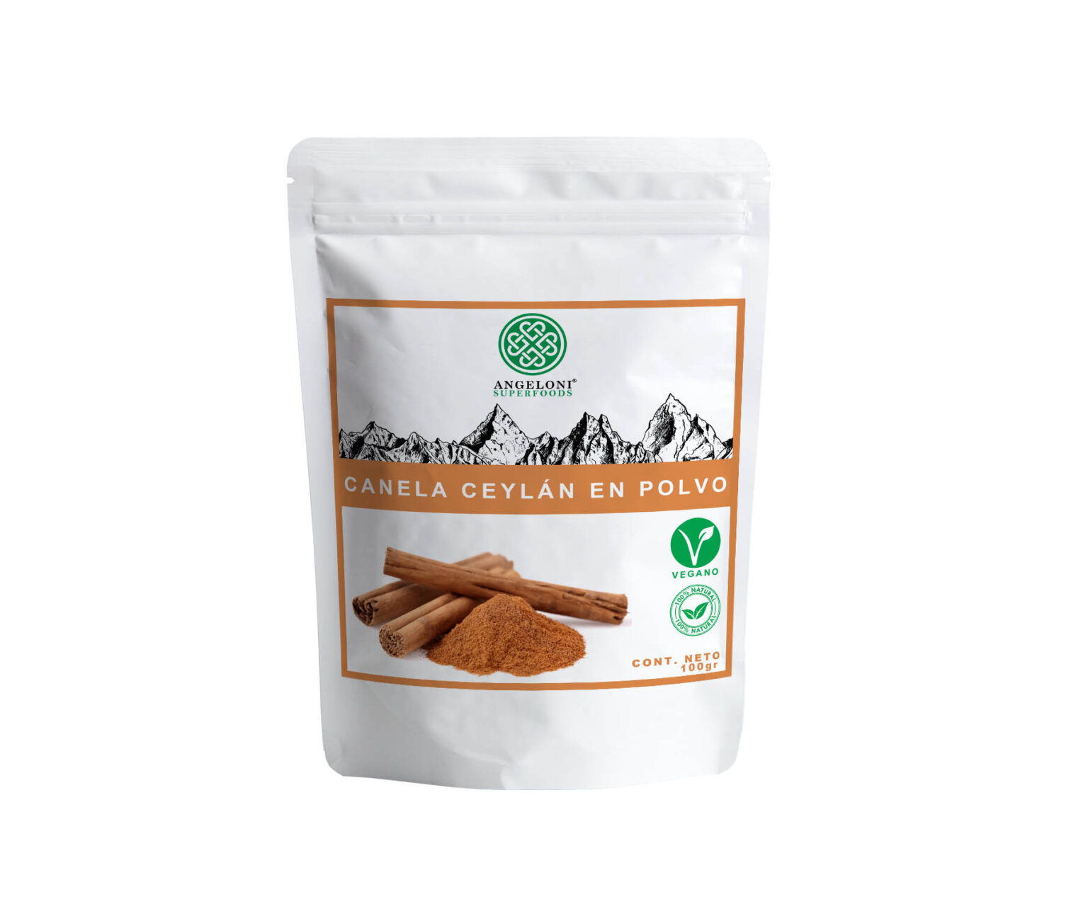 Canela Ceylán en polvo 100gr - Angeloni Organics